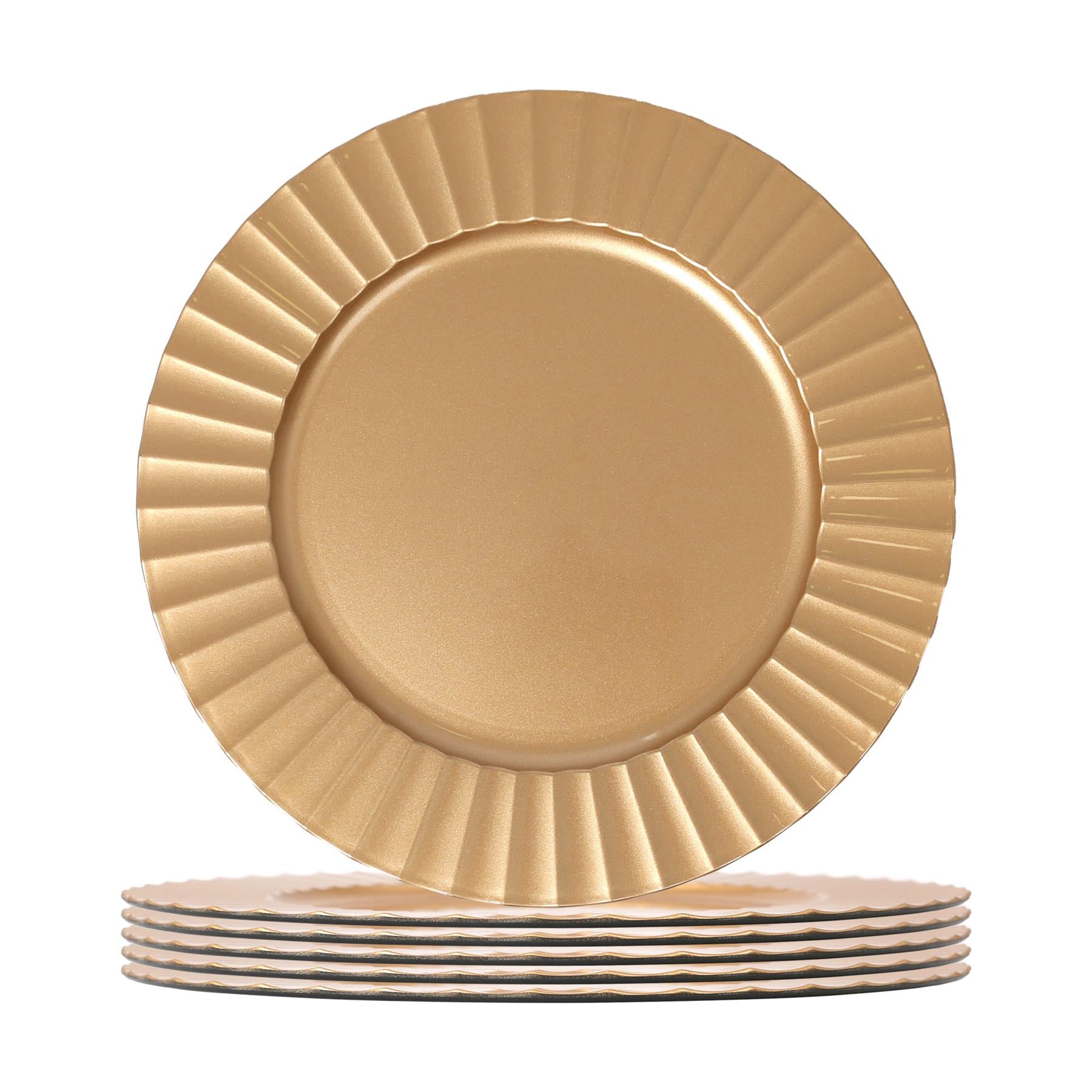 Round Fluted Charger Plates - 33cm - Pack of 6 | Rinkit.com