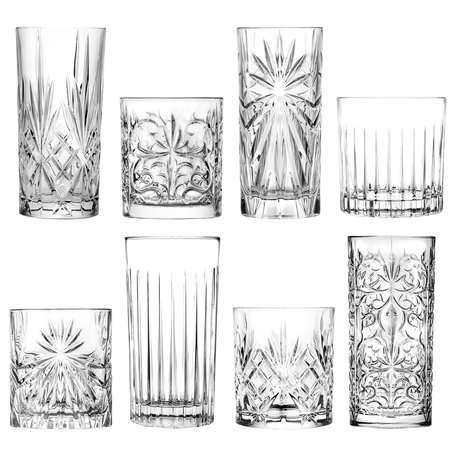 8 Piece Mixology Glassware Set | Rinkit.com