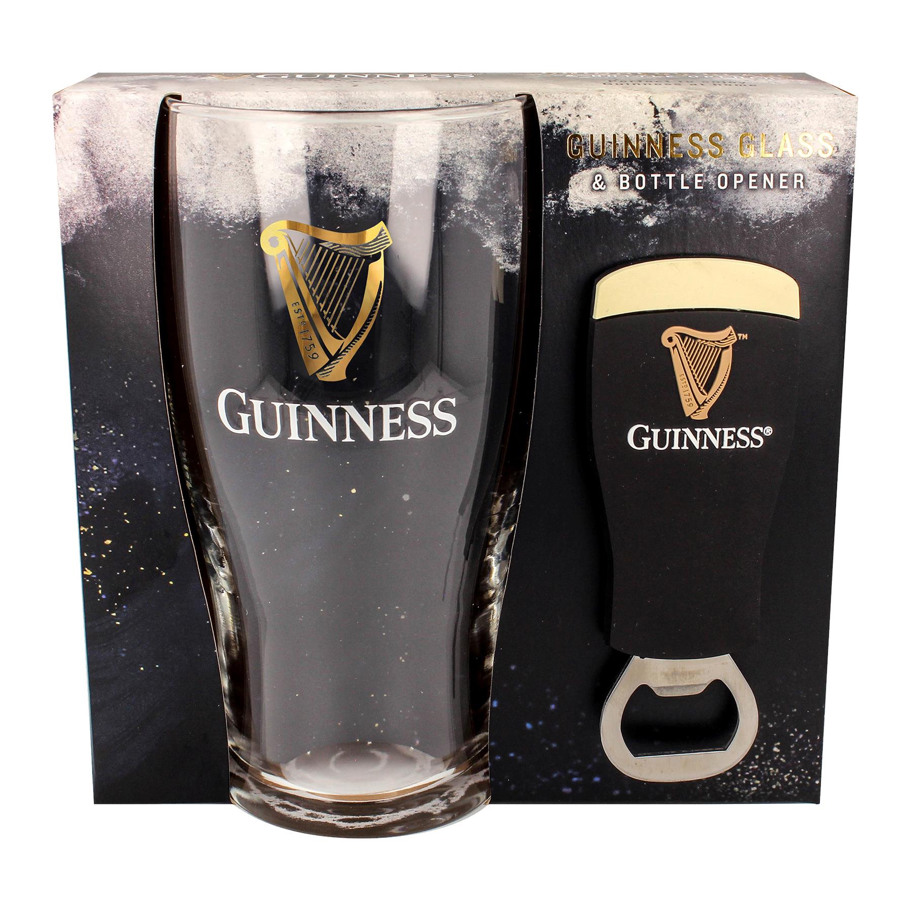 Guinness 2pc Tulip Pint Glass with Bottle Opener Set | Rinkit.com