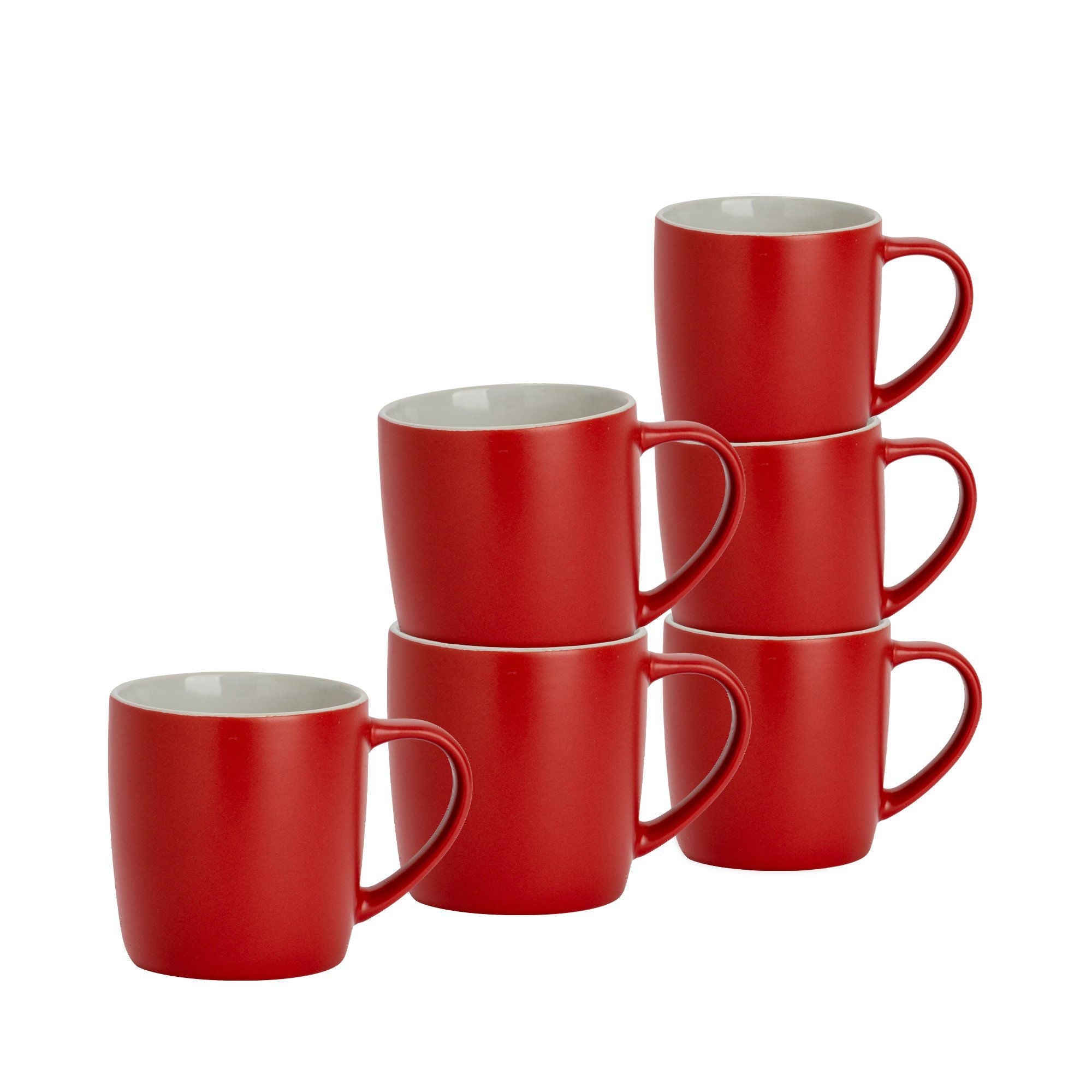 350ml Matt Red Coloured Coffee Mugs - Pack of Six | Rinkit.com