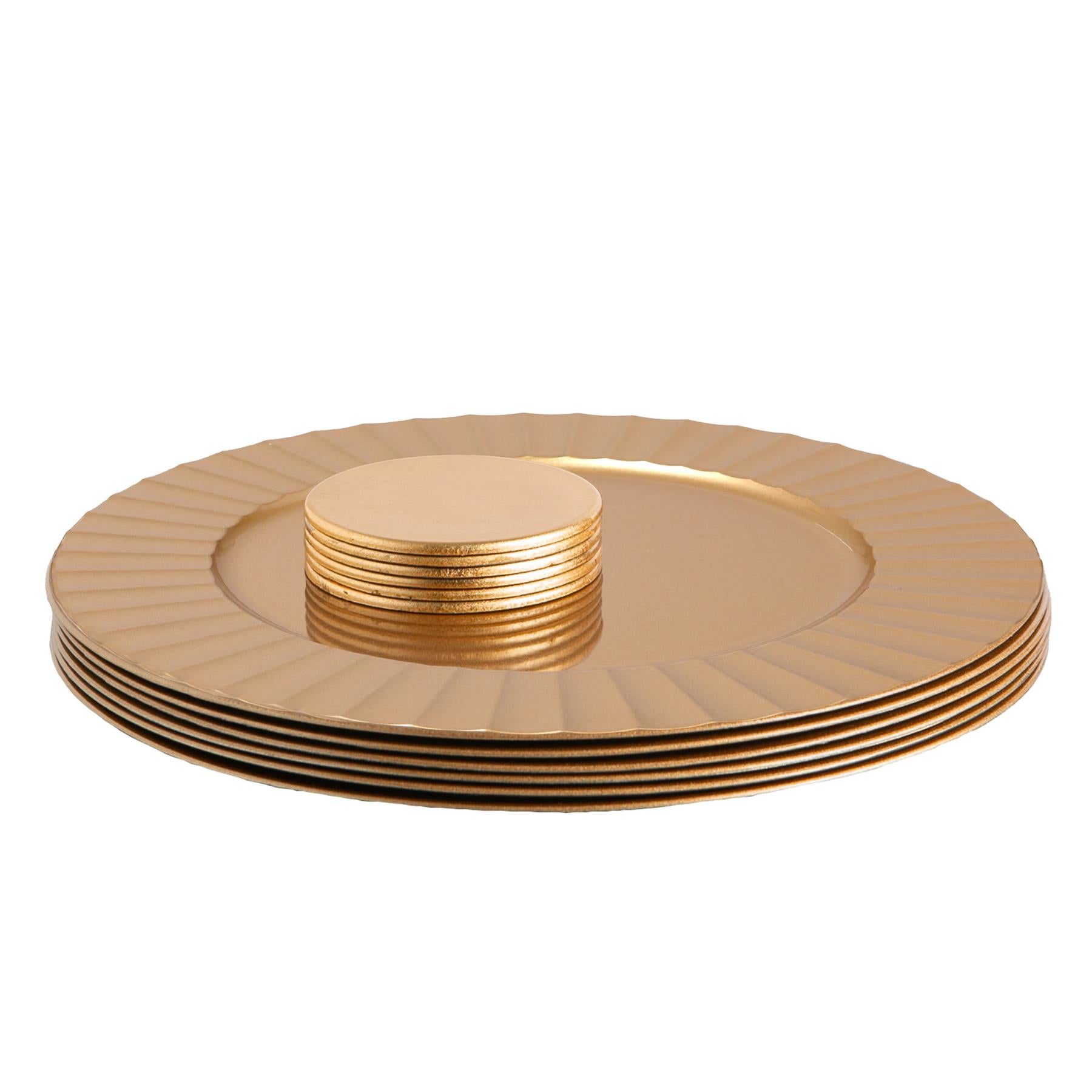 12pc Round Fluted Charger Plates Set - 33cm | Rinkit.com