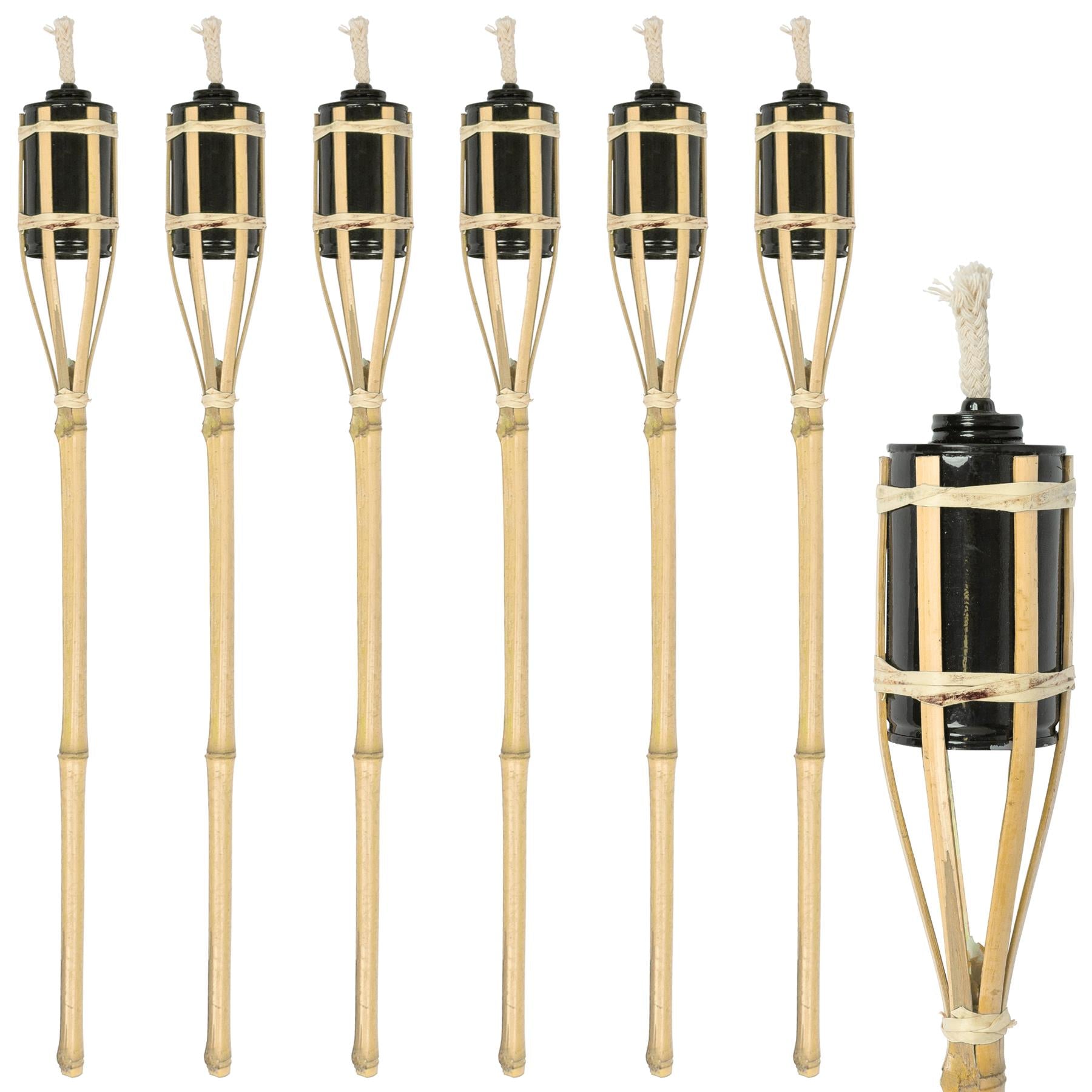 Bamboo 60cm Garden Fire Torches - Pack of Six - By Harbour Housewares ...