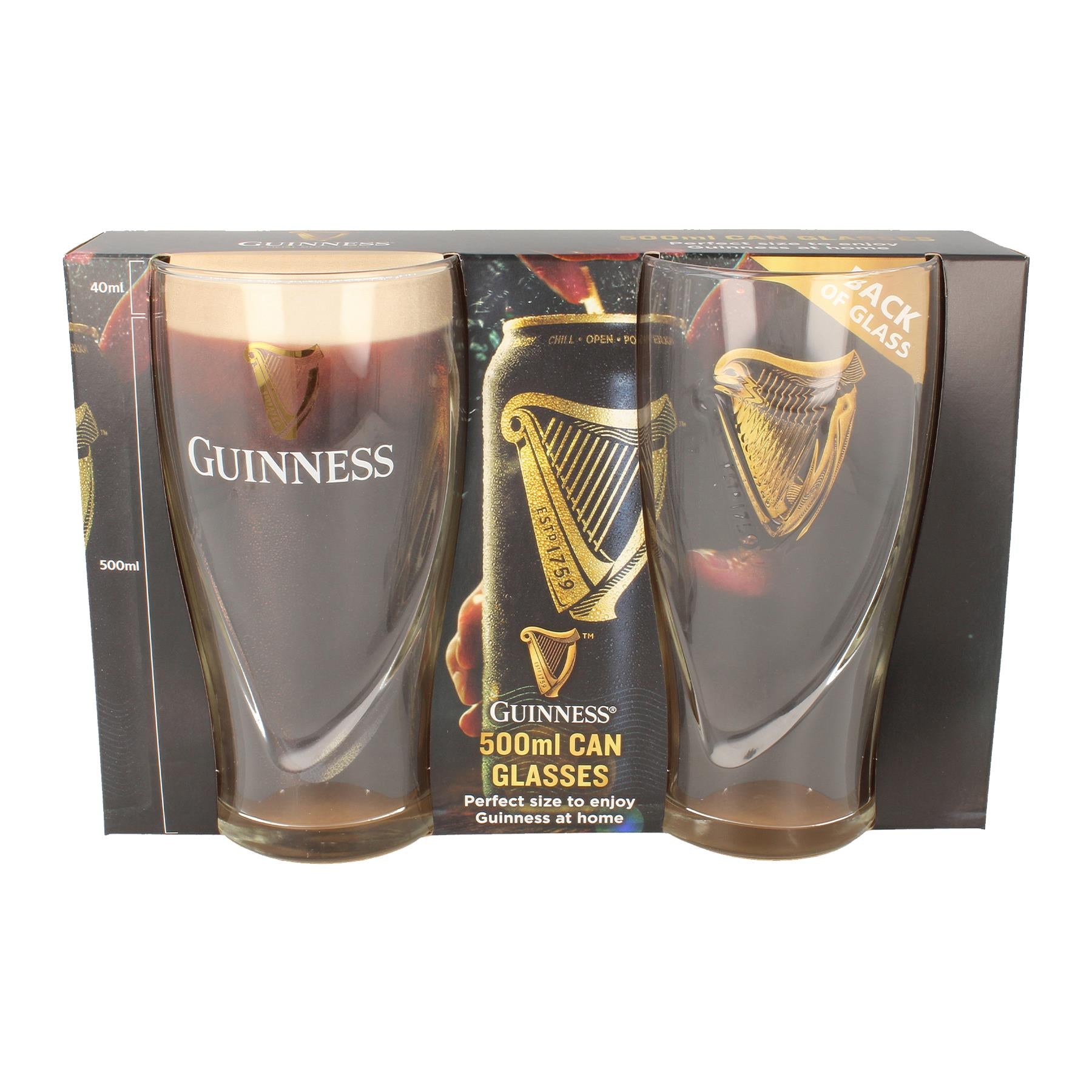 Guinness 2pc 500ml Embossed Can Glass Set | Rinkit.com