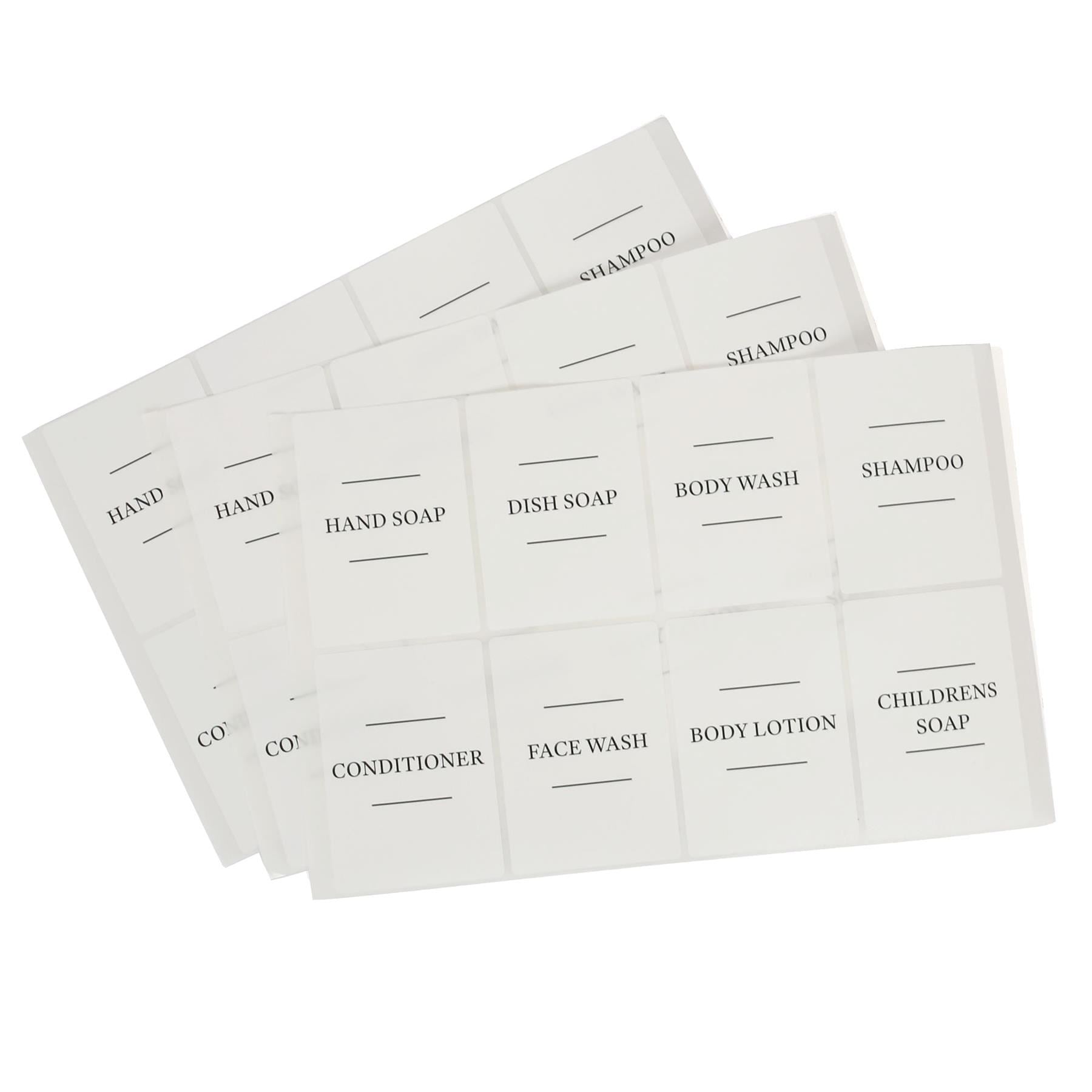 24pc White Soap Dispenser Labels Set - Pack of Three | Rinkit.com