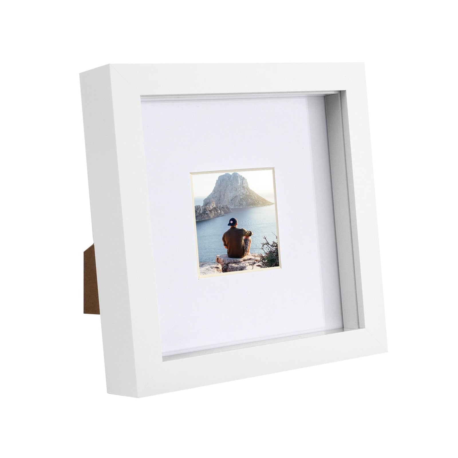 6" x 6" White 3D Box Photo Frame - with 2" x 2" Mount - by Nicola ...
