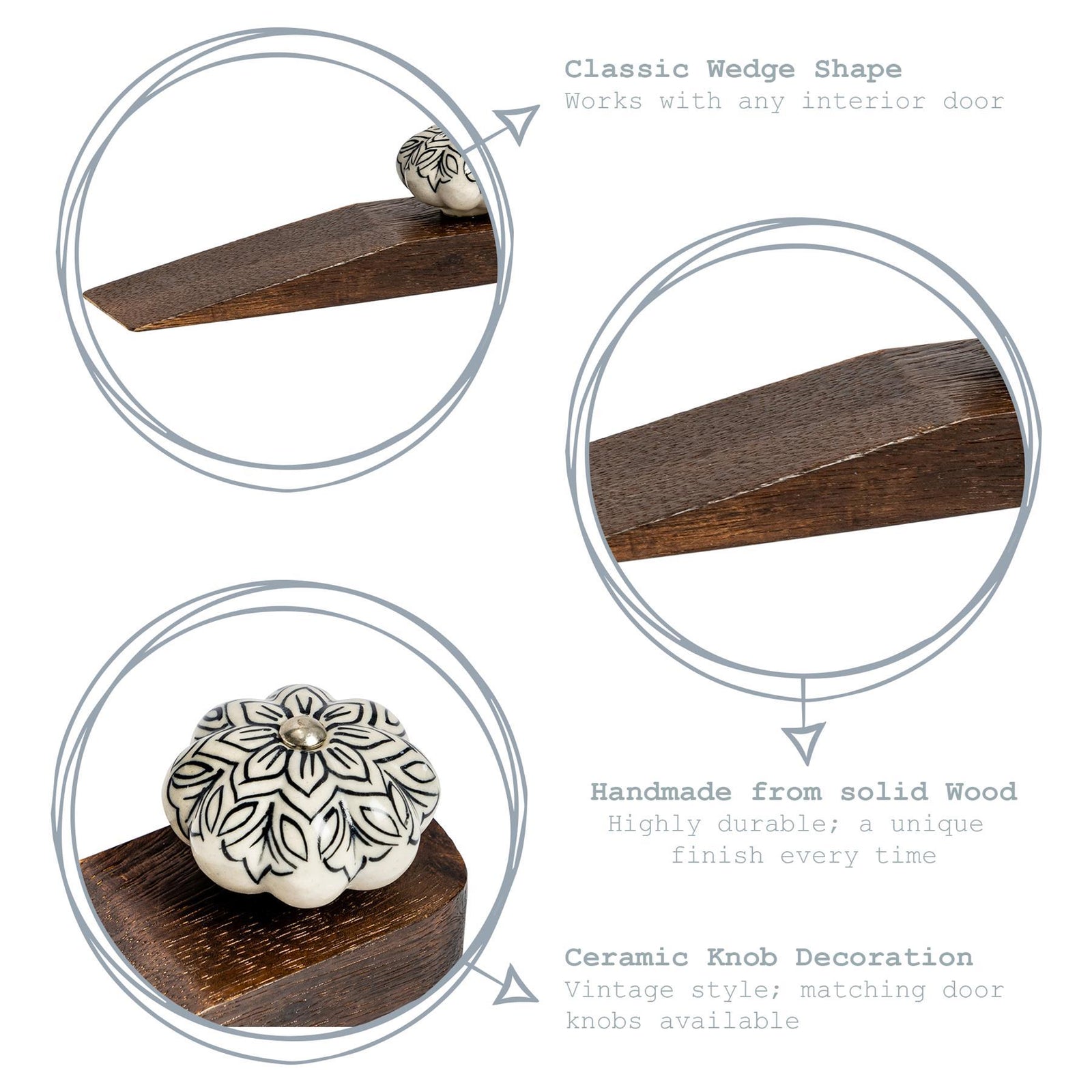 Wooden Door Stop - By Nicola Spring | Rinkit.com