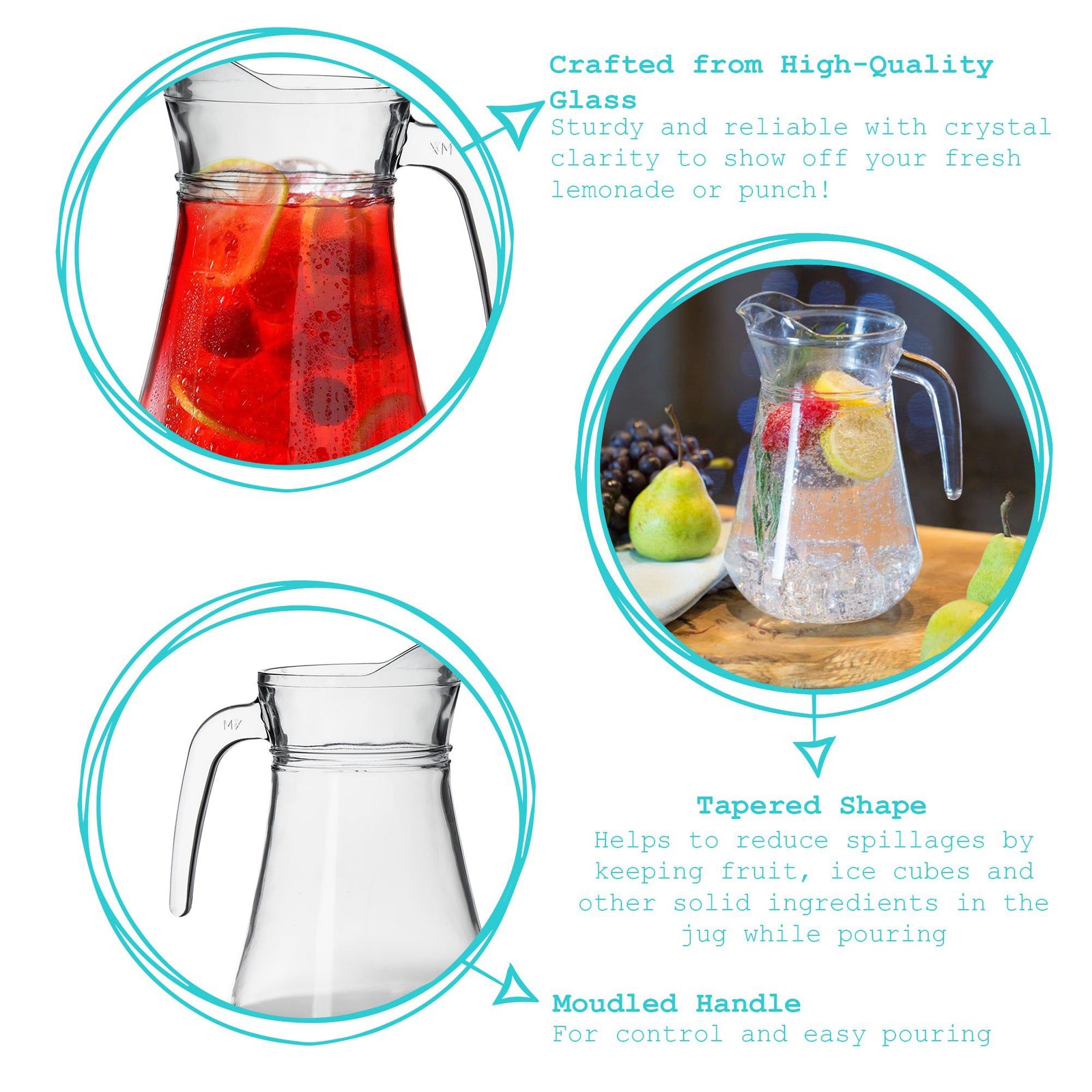 1.5L Brocca Glass Water Jug - By Argon Tableware | Rinkit.com