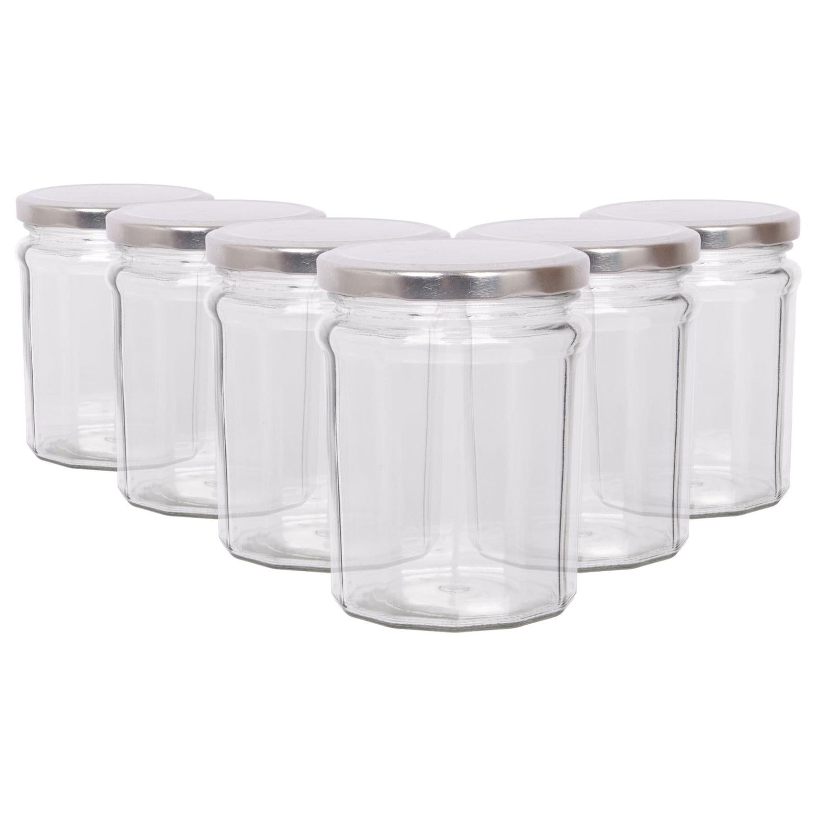 380ml Glass Jam Jars with Lids - Pack of 6 - By Argon Tableware ...