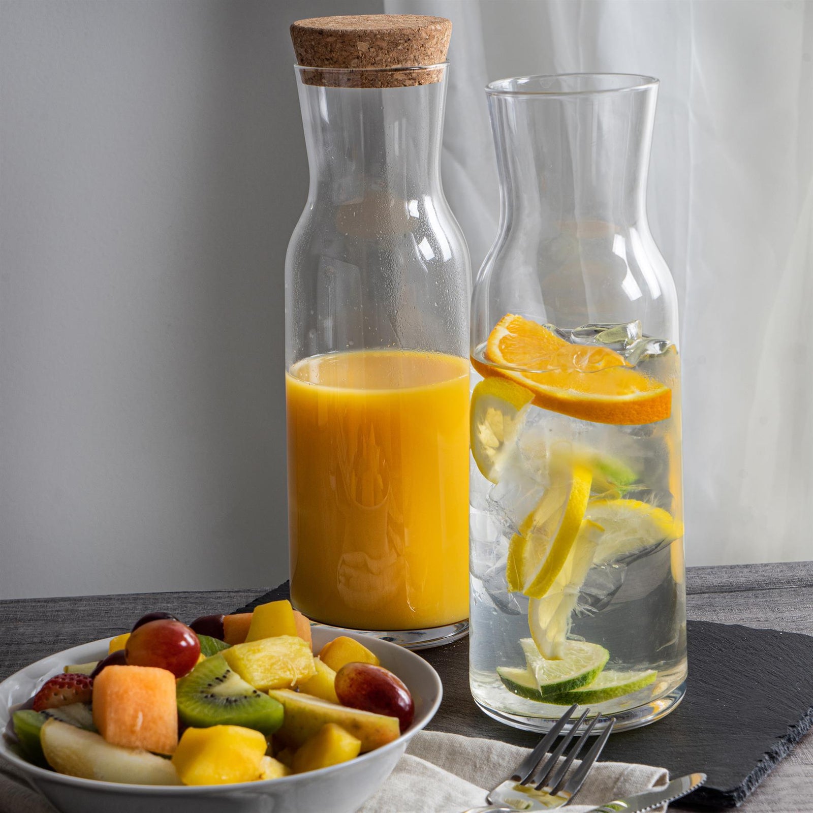 1.2L Aquaria Glass Carafe with Cork Lid - By Bormioli Rocco | Rinkit.com