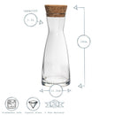 1.1L Ypsilon Glass Carafe with Cork Lid - By Bormioli Rocco | Rinkit.com